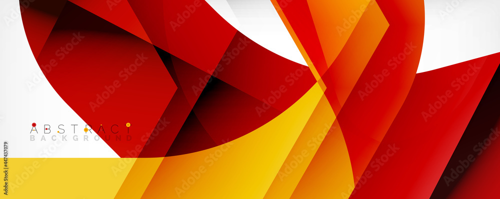 Minimal abstract background - color overlapping shapes on white with ...