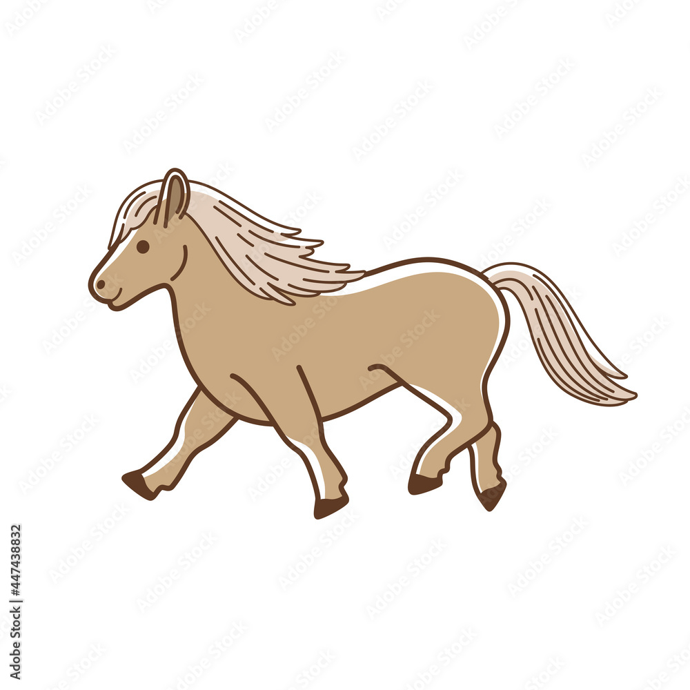 Cartoon pony - cute character for children. Vector illustration in ...