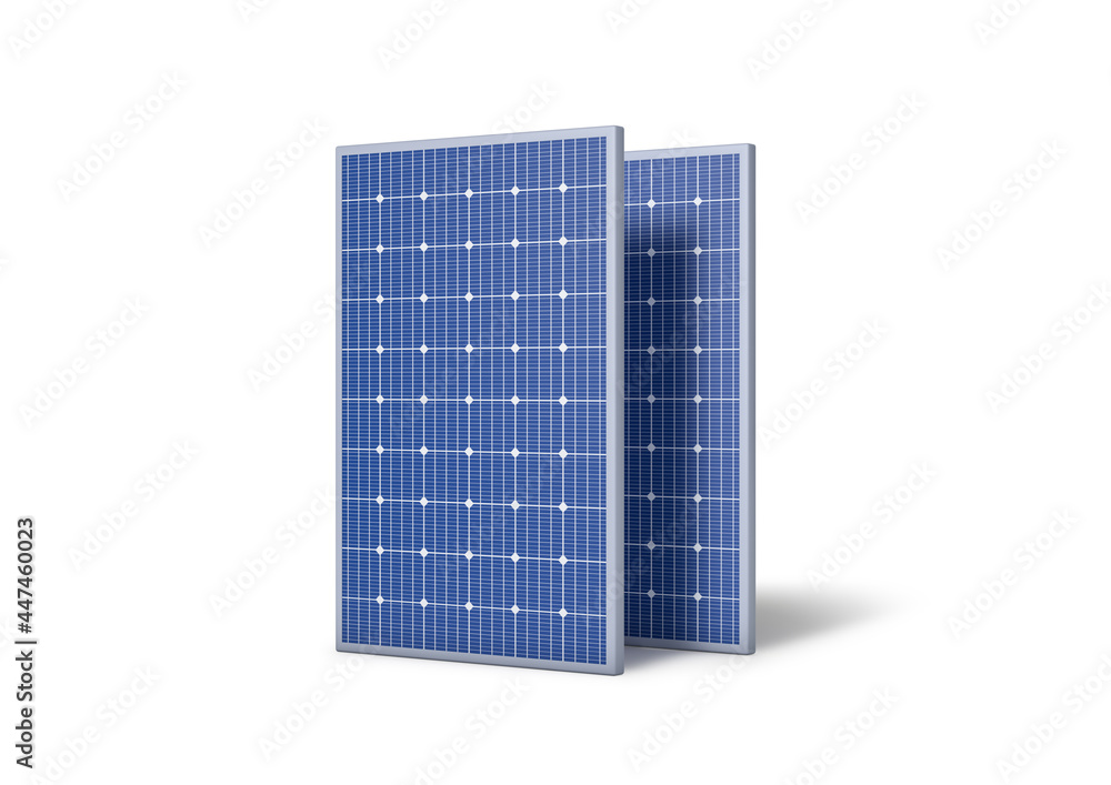 Solar panel isolated from the white background. 3d rendering Stock ...