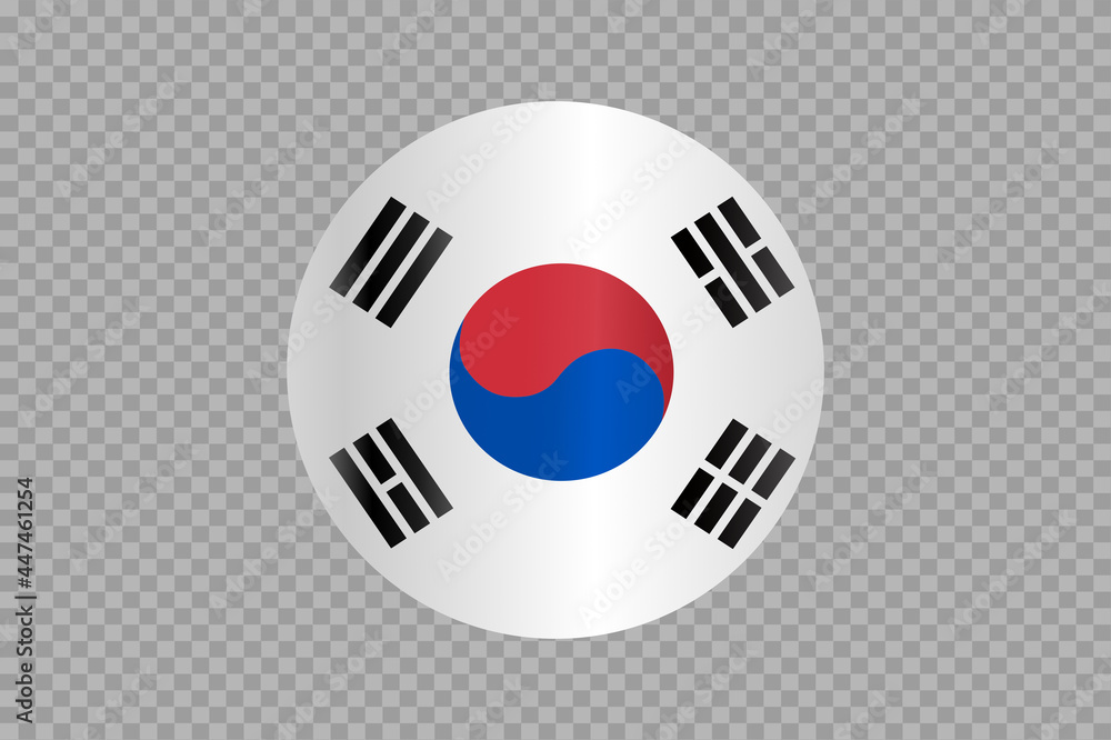 South Korea flag in circle shape isolated on png or transparent ...