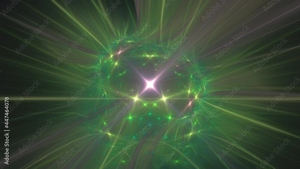 Fractal art loop abstract background animation. Rotating lights, lines ...