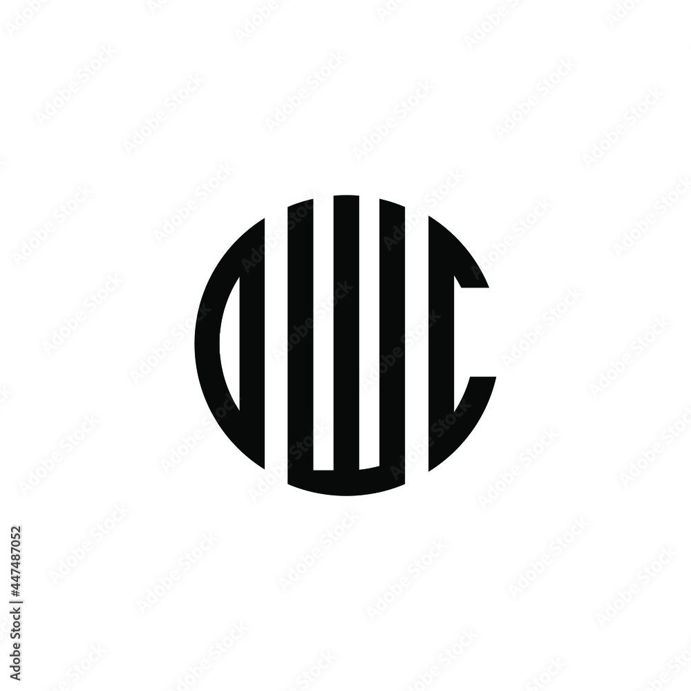 DWC letter logo design. DWC letter in circle shape. DWC Creative three ...