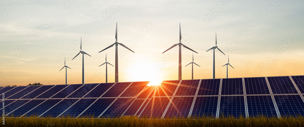 solar cell plant and wind generators in urban area connected to smart ...