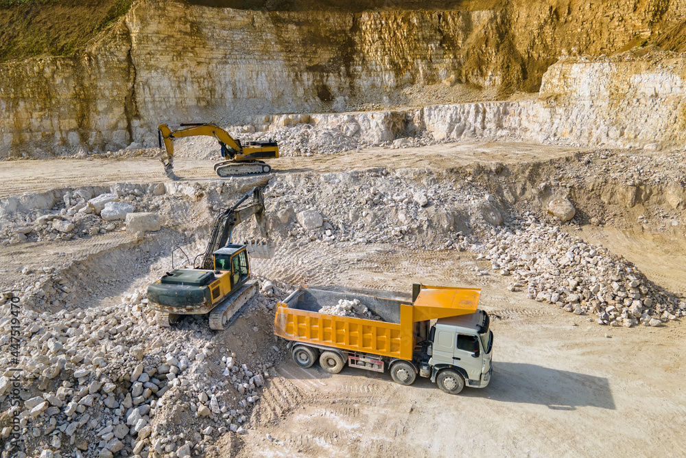 Poster Open pit mining of construction sand stone materials with ...