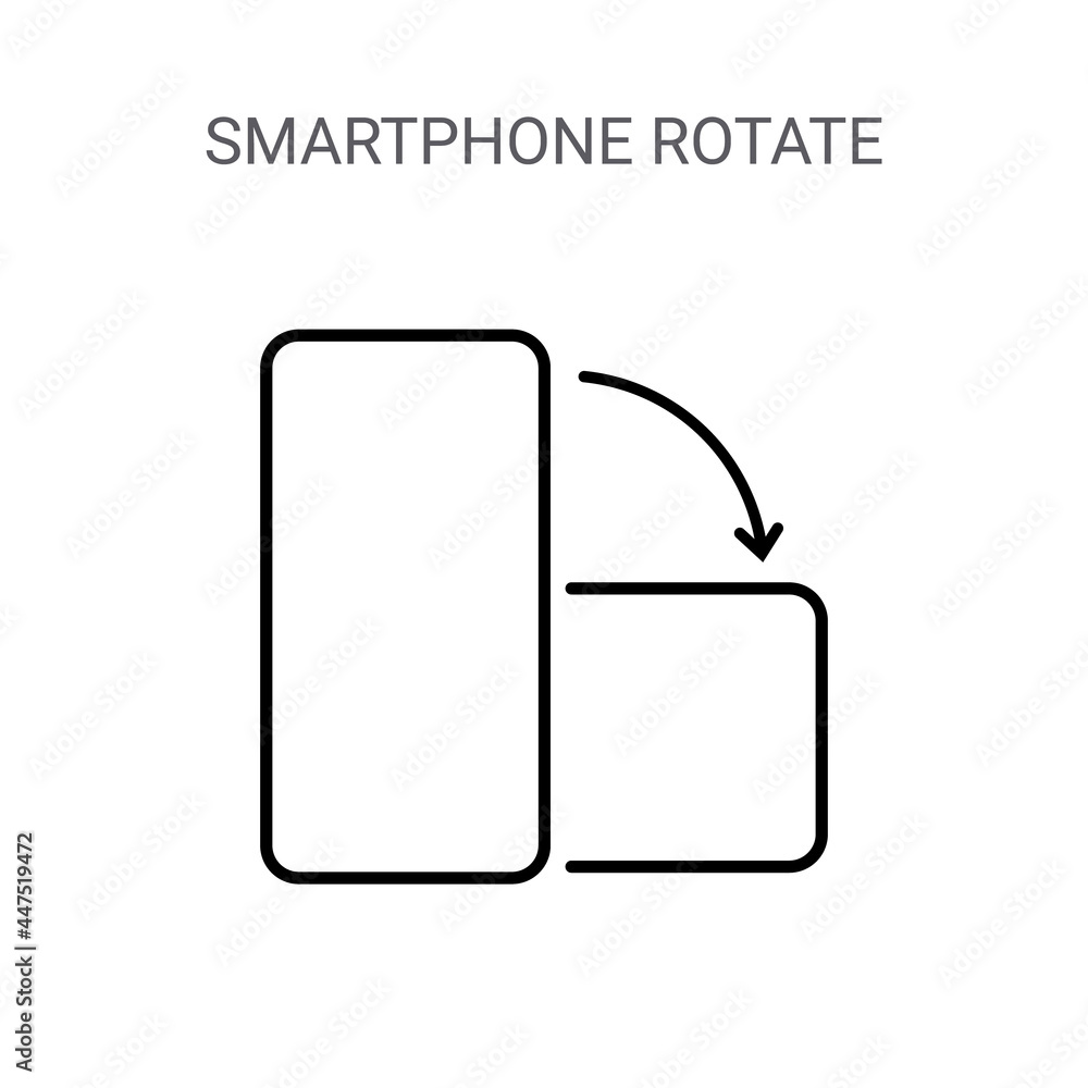 Rotate phone vector icon. Flip screen mobile phone device orientation ...
