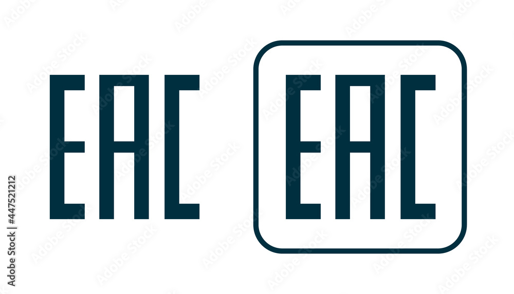 EAC logo icon. Aurasian conformity made symbol. Kazakhstan mark ...