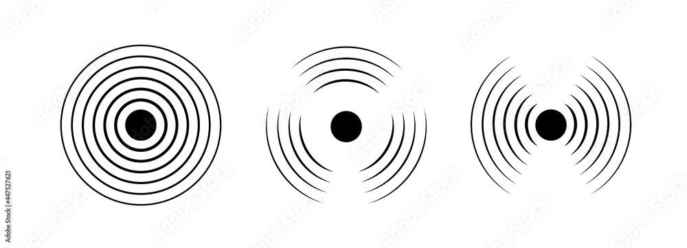 SIgnal sound wave icon circle. Pulse vector sonic digital graphic noise ...