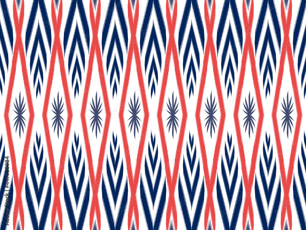 Ikat pattern as ethnic fabric in diamond and rectangle shape. Wallpaper ...
