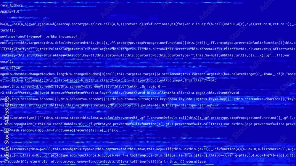3d Hacking Code Data Flow Stream On Blue Screen Error Messages Computer Loop Animation