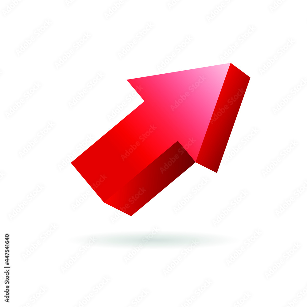 Realistic 3D arrow. Vector design element. Pointer arrow 3d vector ...