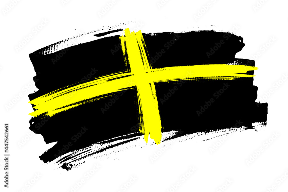 The flag of Saint David. The patron saint of Wales banner brush concept ...