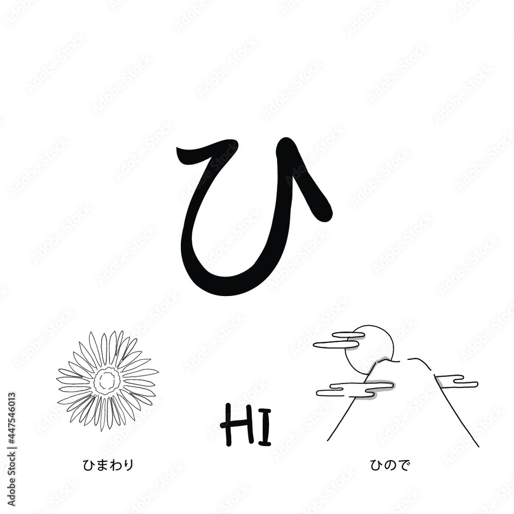 Japanese alphabets illustration Hand drawn sketch drawing. Japanese ...