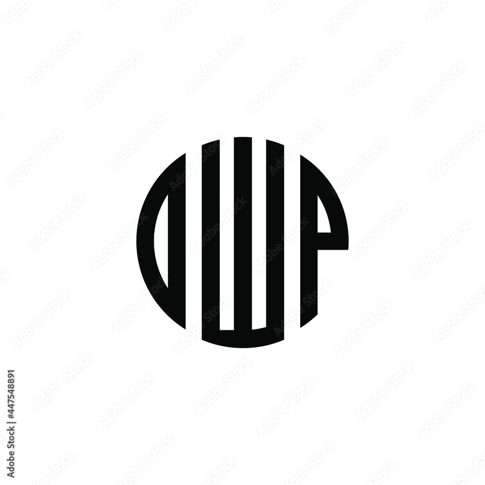 DWP letter logo design. DWP letter in circle shape. DWP Creative three ...