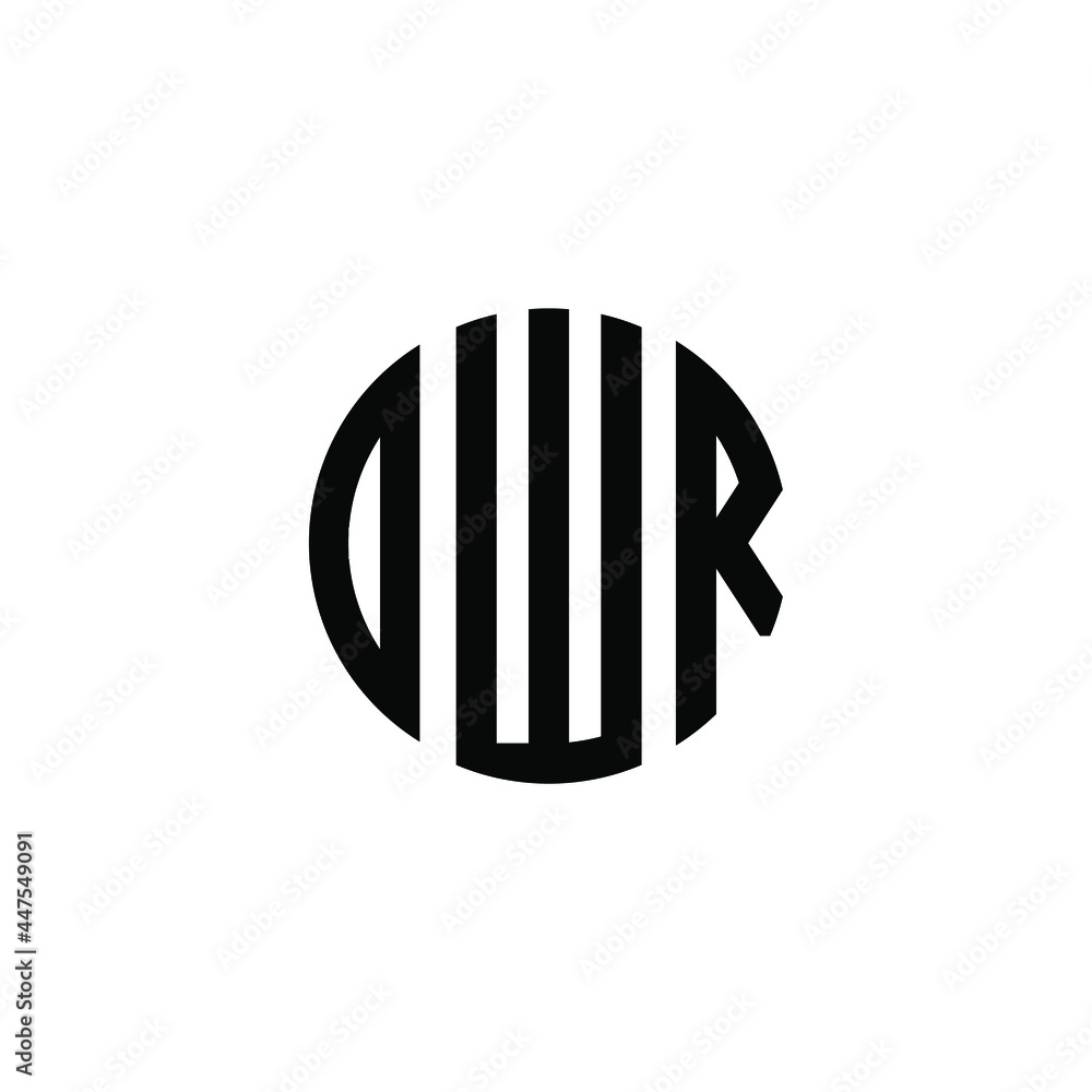 DWR letter logo design. DWR letter in circle shape. DWR Creative three ...