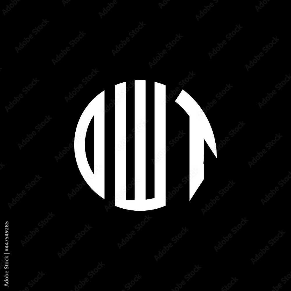 DWT letter logo design. DWT letter in circle shape. DWT Creative three ...