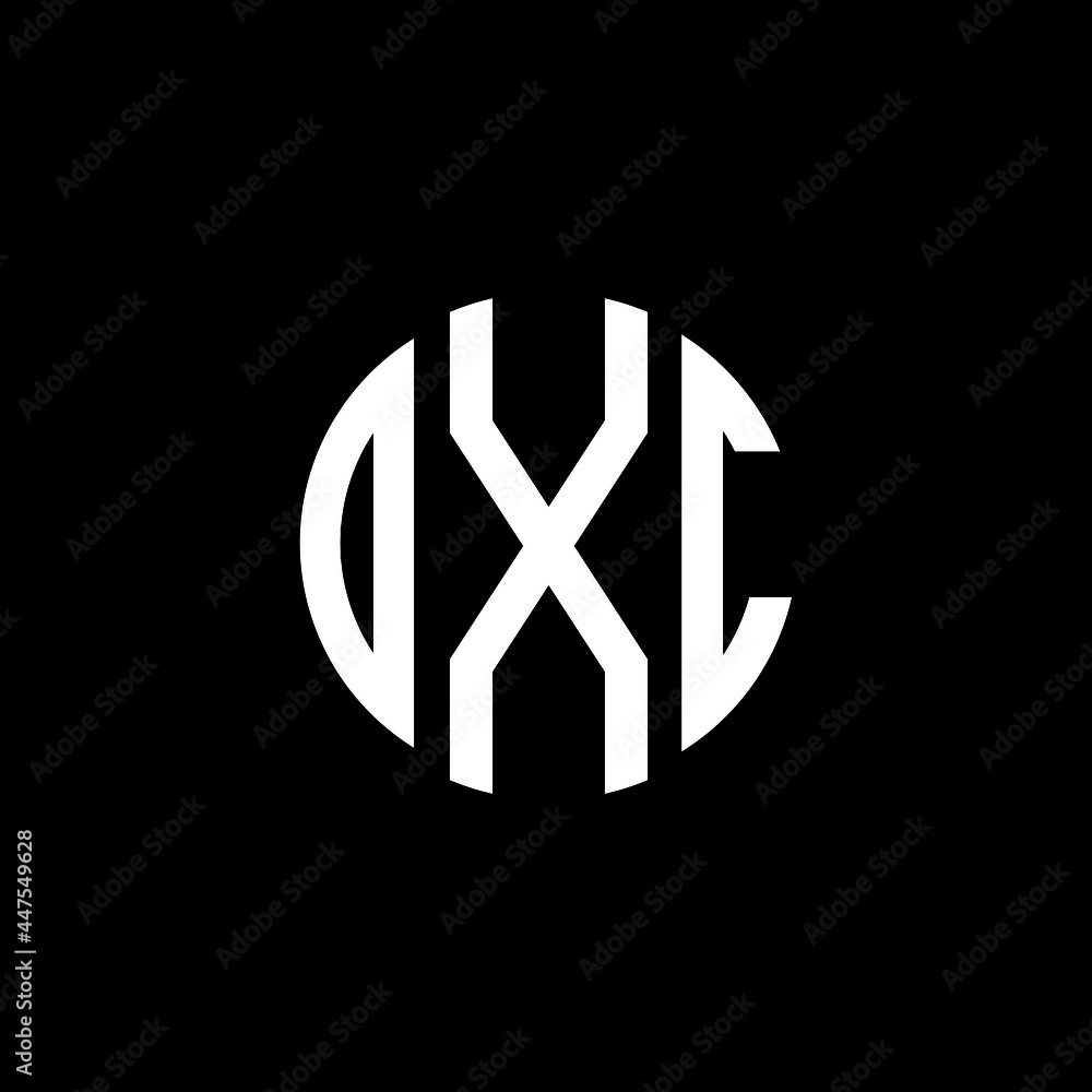DXC letter logo design. DXC letter in circle shape. DXC Creative three ...