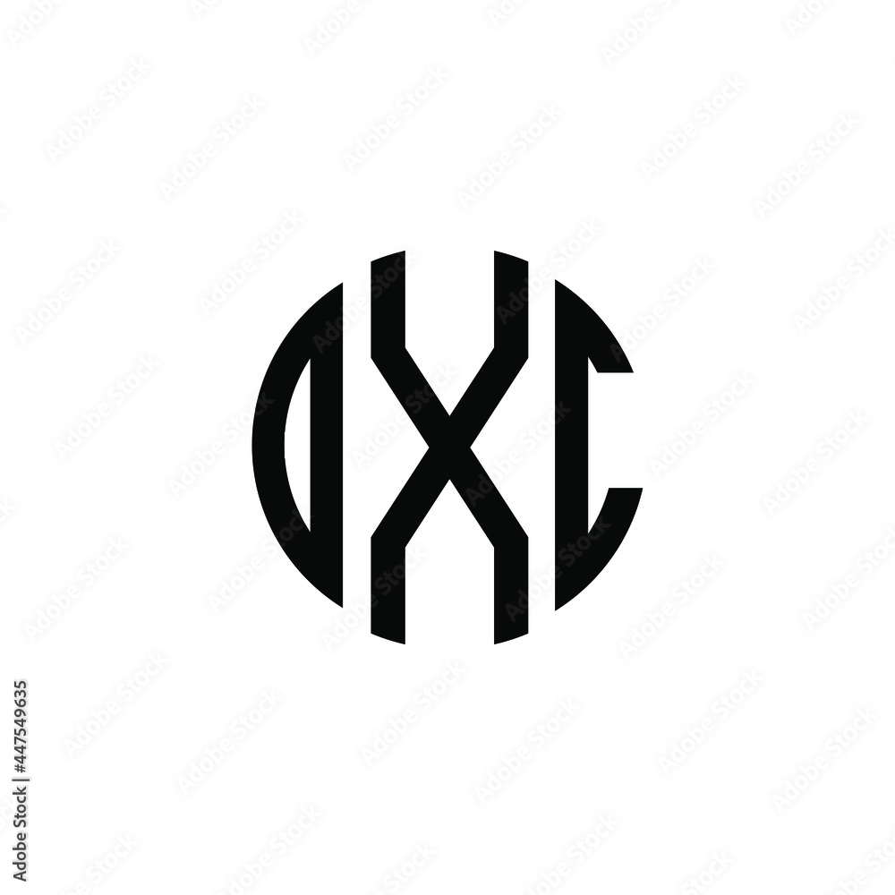 DXC letter logo design. DXC letter in circle shape. DXC Creative three ...
