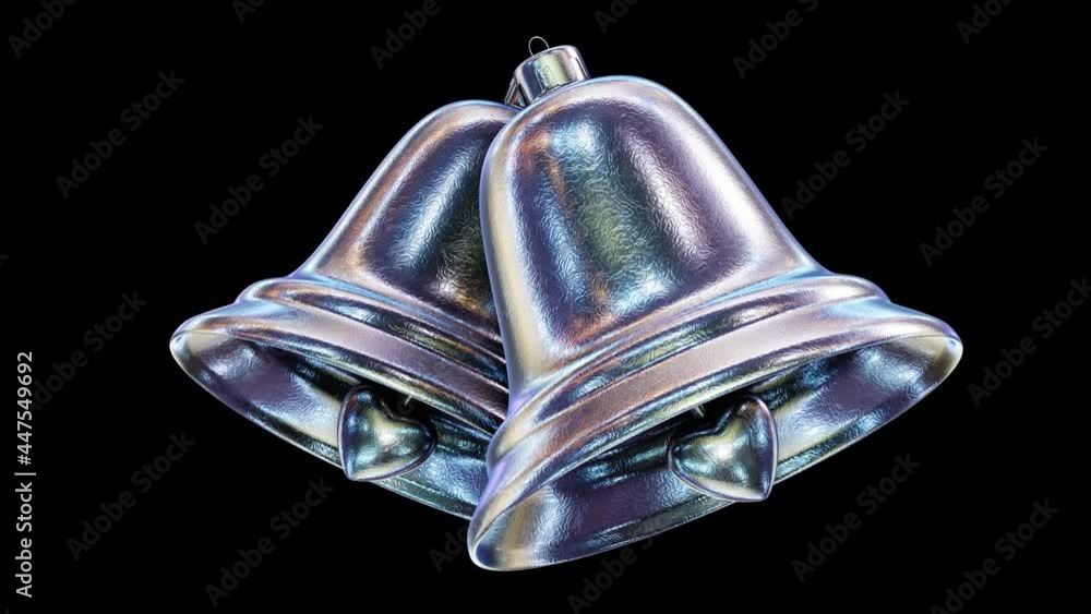 Realistic looping 3D animation of two cozy iridescent silver Christmas ...