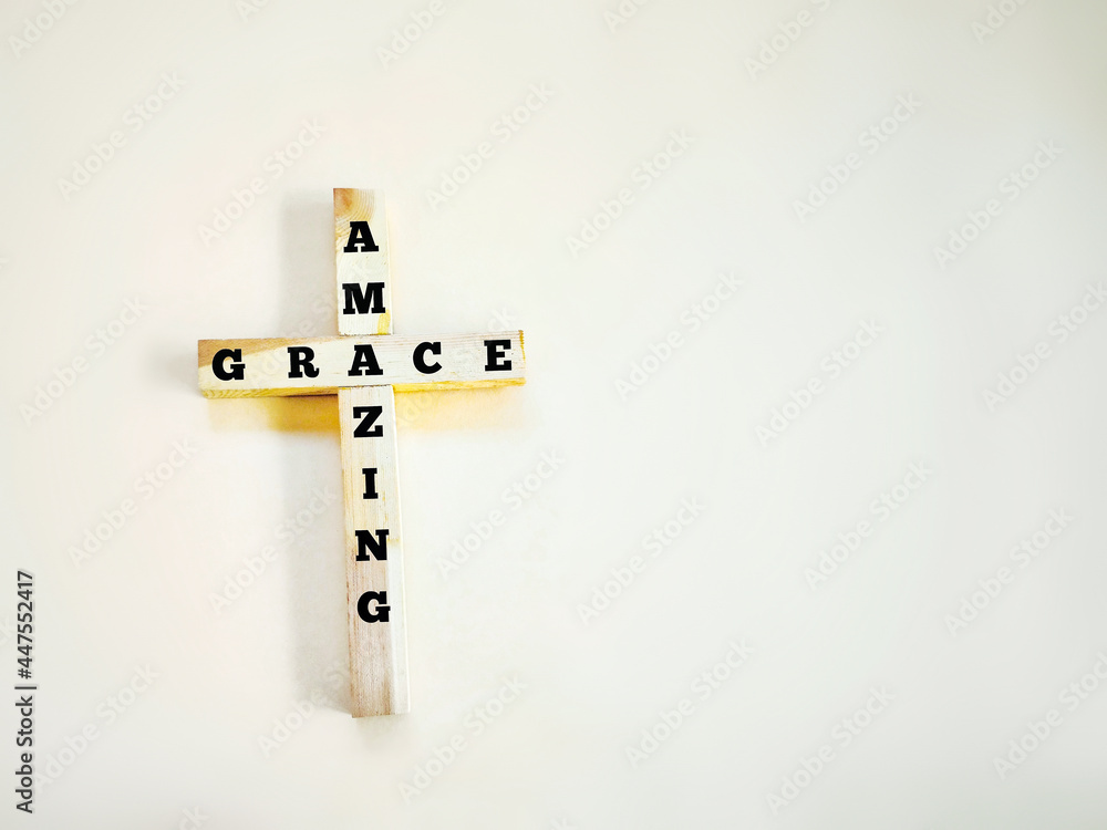 Photo & Art Print Christianity Concept - Text of amazing grace with ...