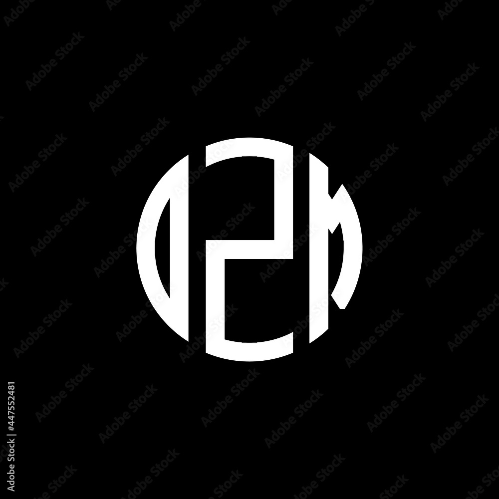 DZM letter logo design. DZM letter in circle shape. DZM Creative three ...