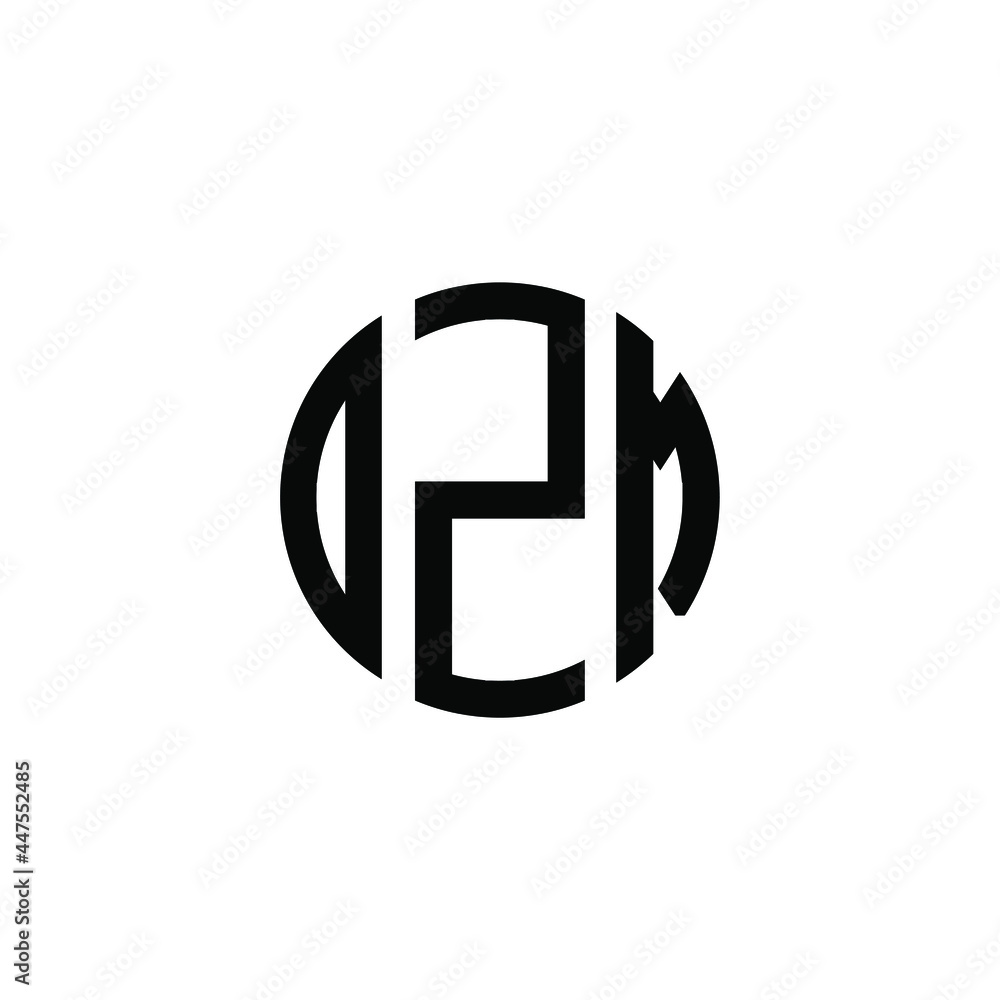 DZM letter logo design. DZM letter in circle shape. DZM Creative three ...
