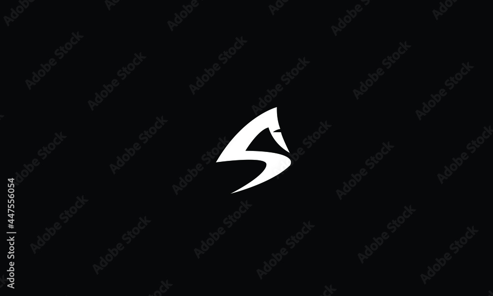 Shark Logo Concept WITH LETTER S NEGATIVE SPACE LOGO DESIGN Stock ...