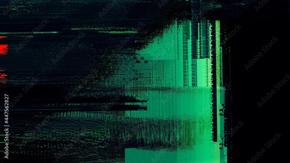Green Red abstract psychedelic digital cyberspace code. Concept glitch ...