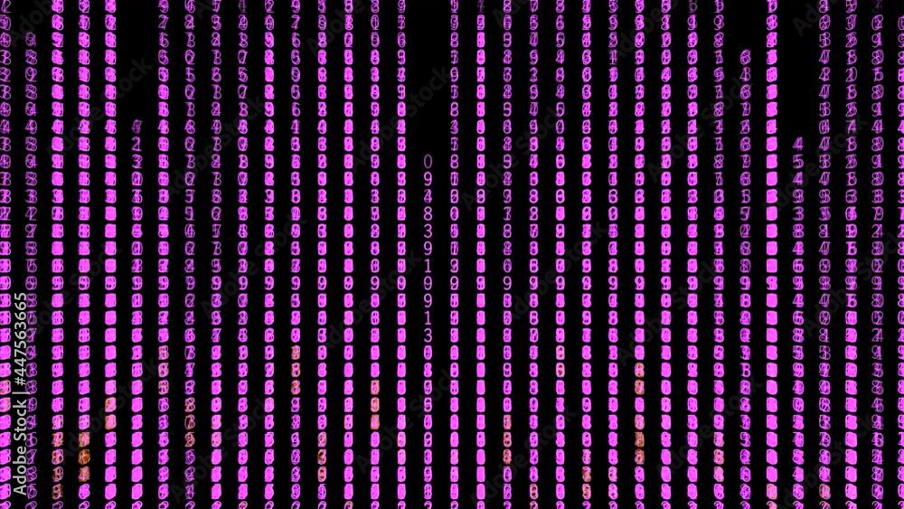 Rain of numbers in computer. Motion. Beautiful hacker background with ...