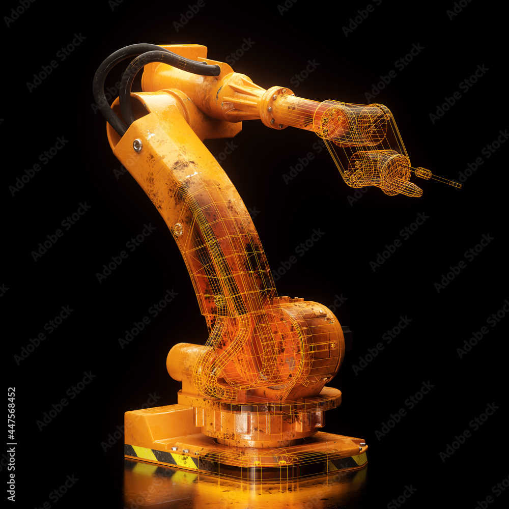Automated industry operations robotic mechanical arm plan Stock ...
