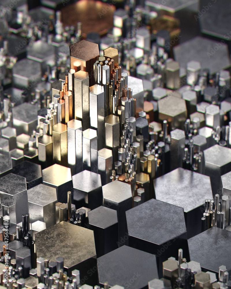 Rising complex geometric metallic growth and breakdown data Stock ...