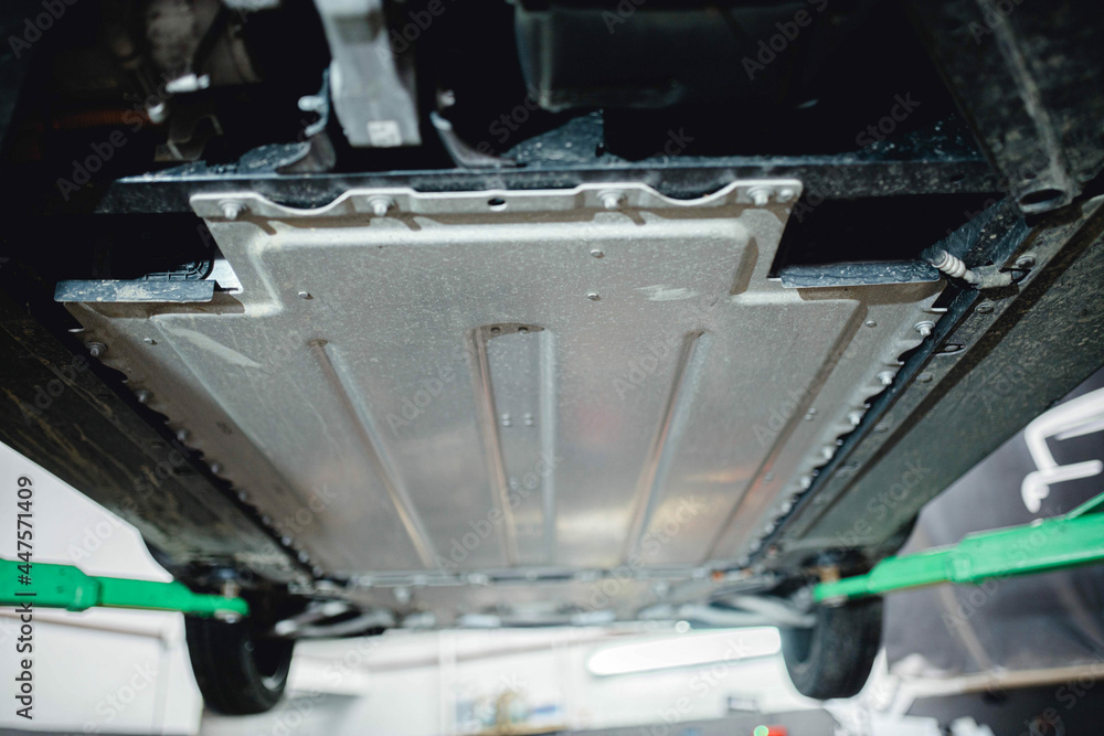 underbody of an electric car protection of electric motor and battery ...