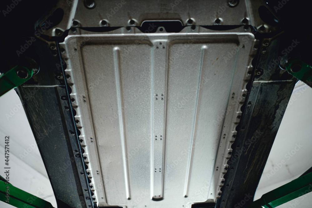 underbody of an electric car protection of electric motor and battery ...