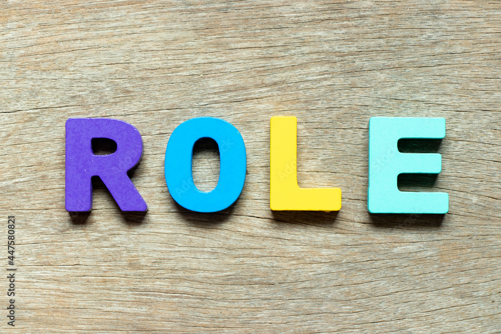 Color alphabet letter in word role on wood background Stock Photo ...