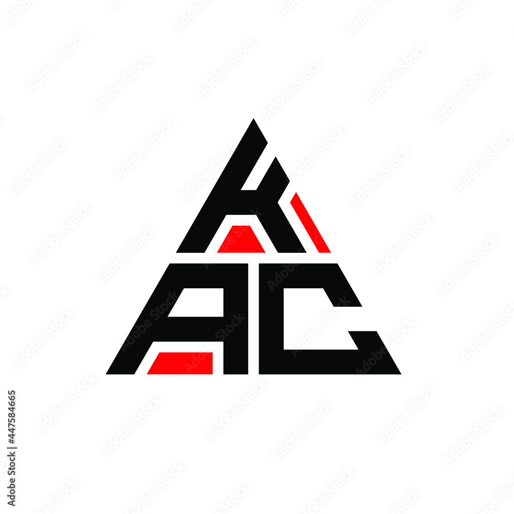 KAC triangle letter logo design with triangle shape. KAC triangle logo ...
