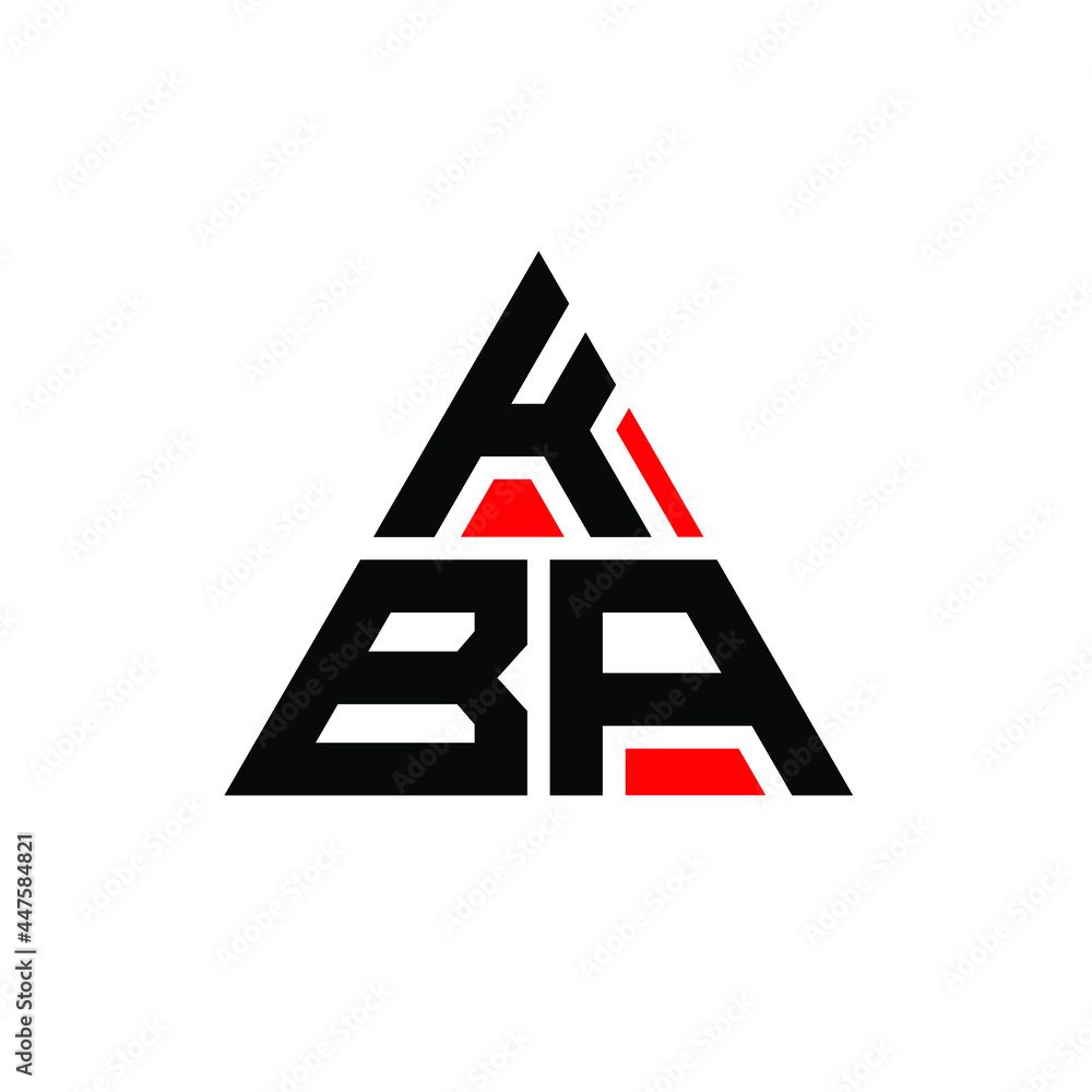 Vetor do Stock: KBA triangle letter logo design with triangle shape ...