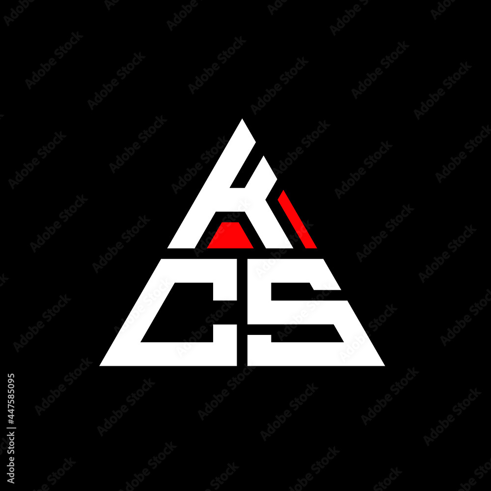 KCS triangle letter logo design with triangle shape. KCS triangle logo ...