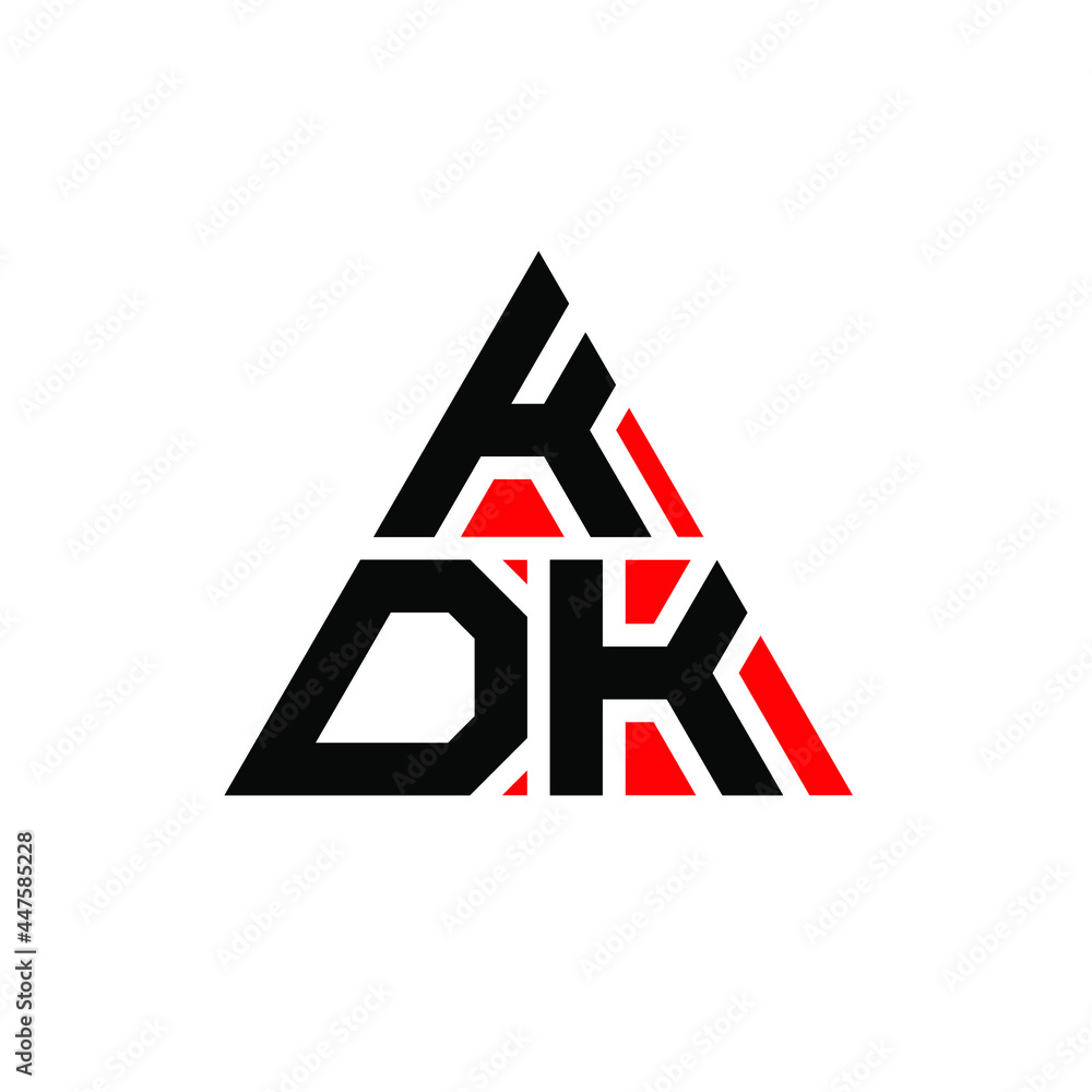 KDK triangle letter logo design with triangle shape. KDK triangle logo ...