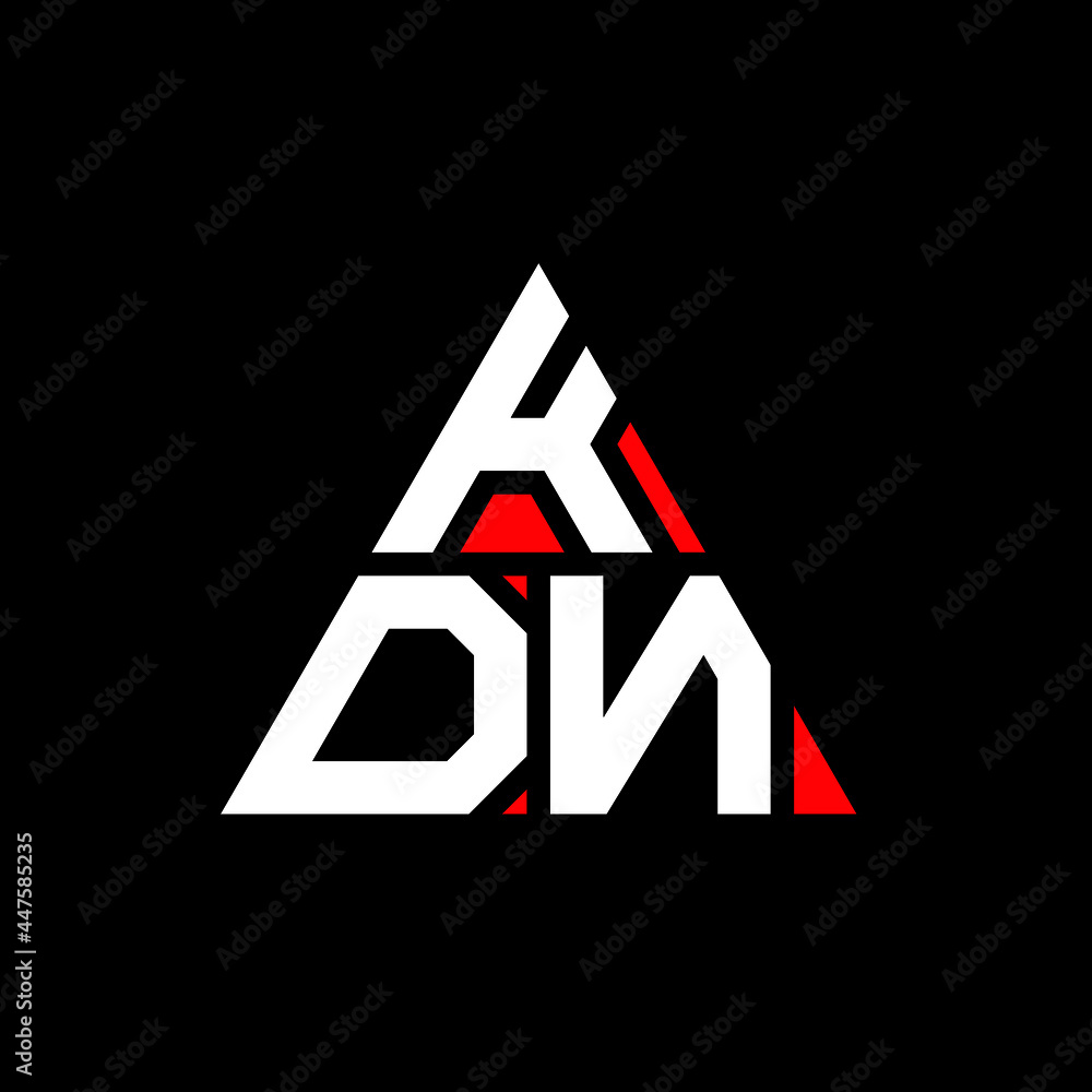 KDN triangle letter logo design with triangle shape. KDN triangle logo ...