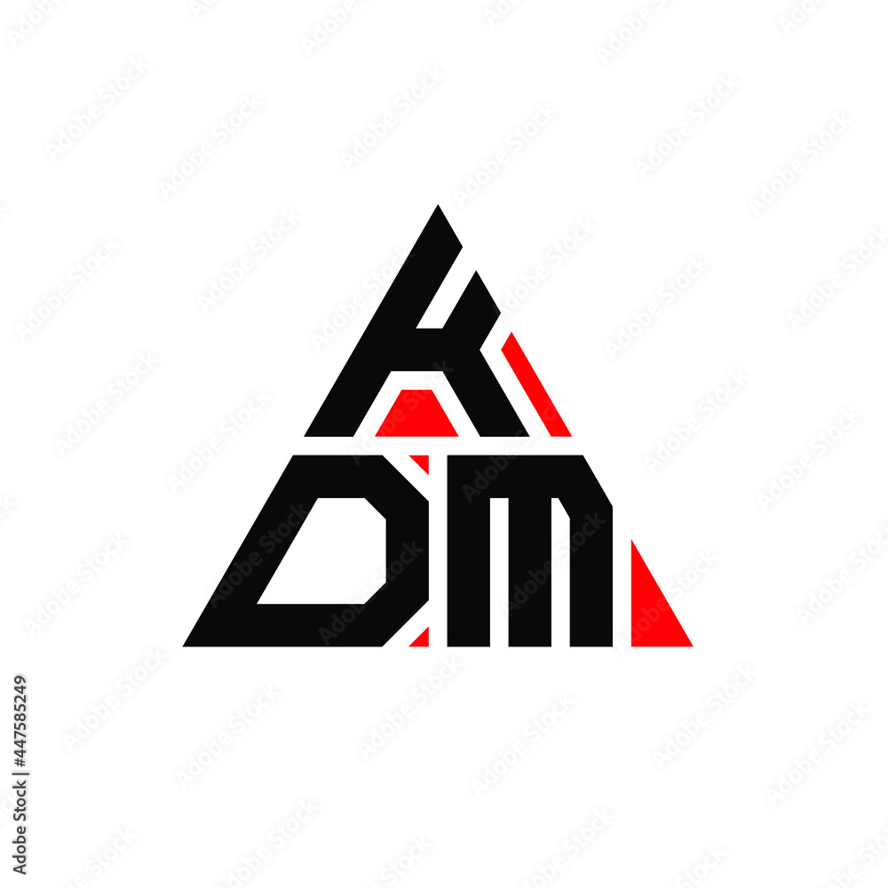 KDM triangle letter logo design with triangle shape. KDM triangle logo ...