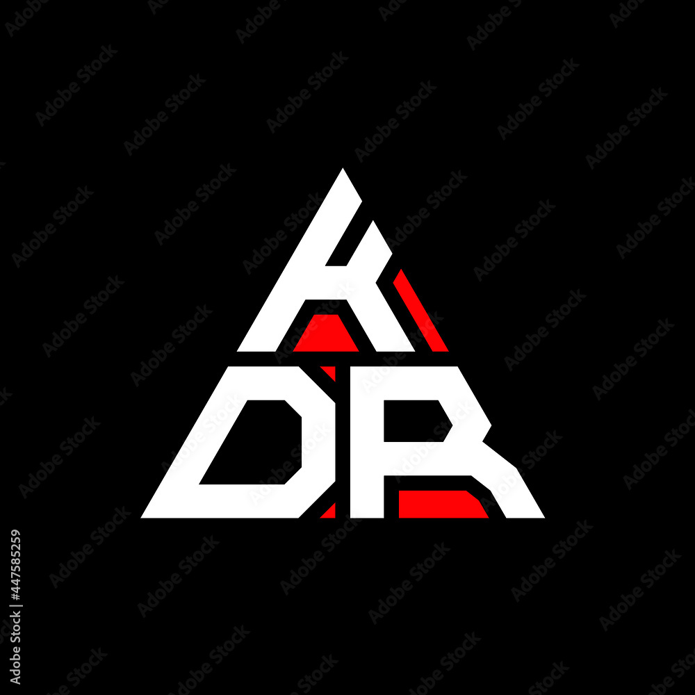 KDR triangle letter logo design with triangle shape. KDR triangle logo ...