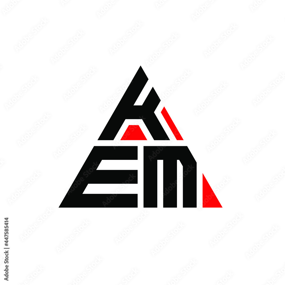 KEM triangle letter logo design with triangle shape. KEM triangle logo ...