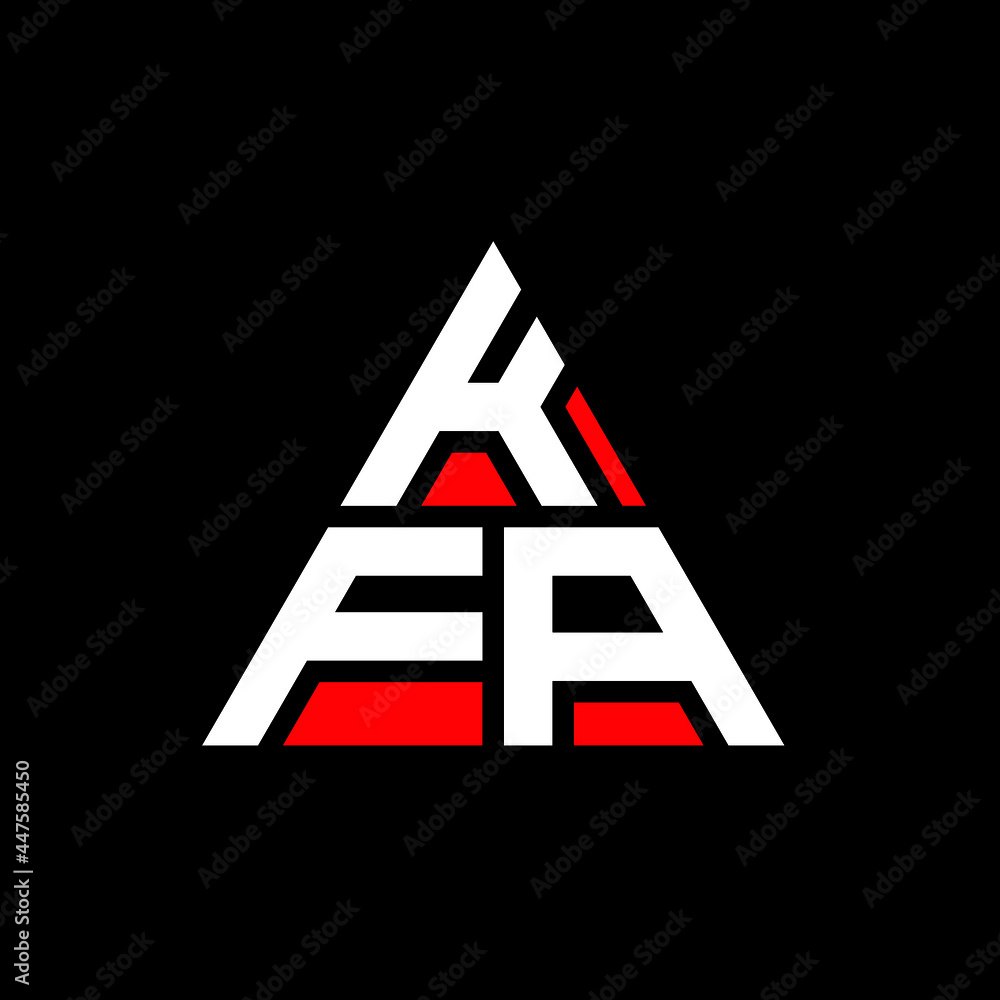 KFA triangle letter logo design with triangle shape. KFA triangle logo ...