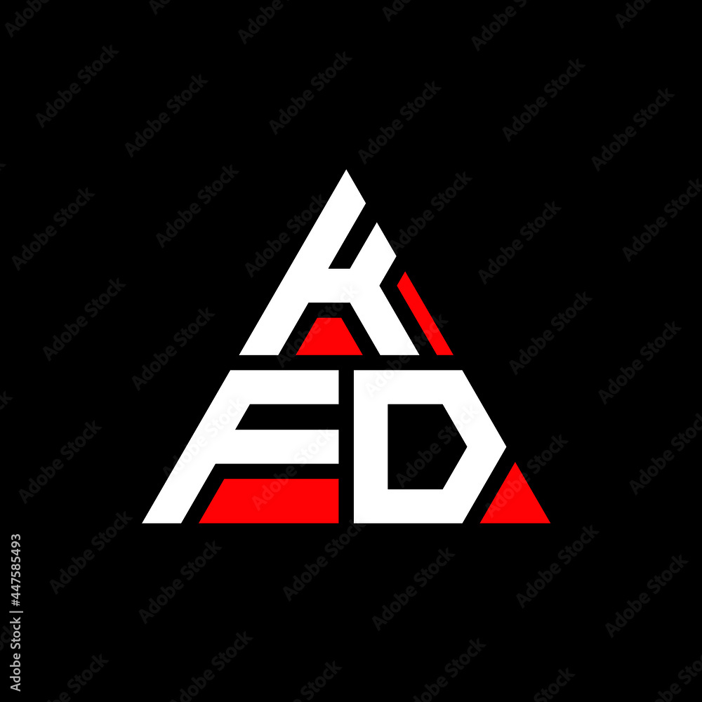 KFD triangle letter logo design with triangle shape. KFD triangle logo ...