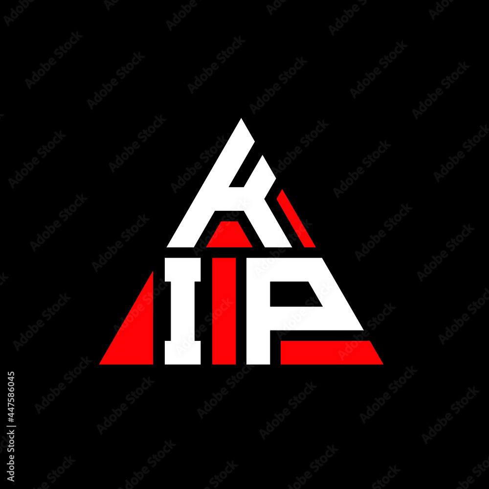 KIP triangle letter logo design with triangle shape. KIP triangle logo ...