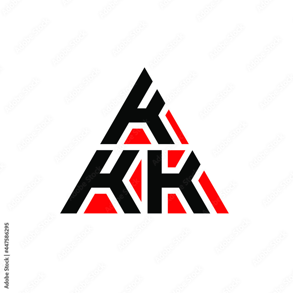 KKK triangle letter logo design with triangle shape. KKK triangle logo ...