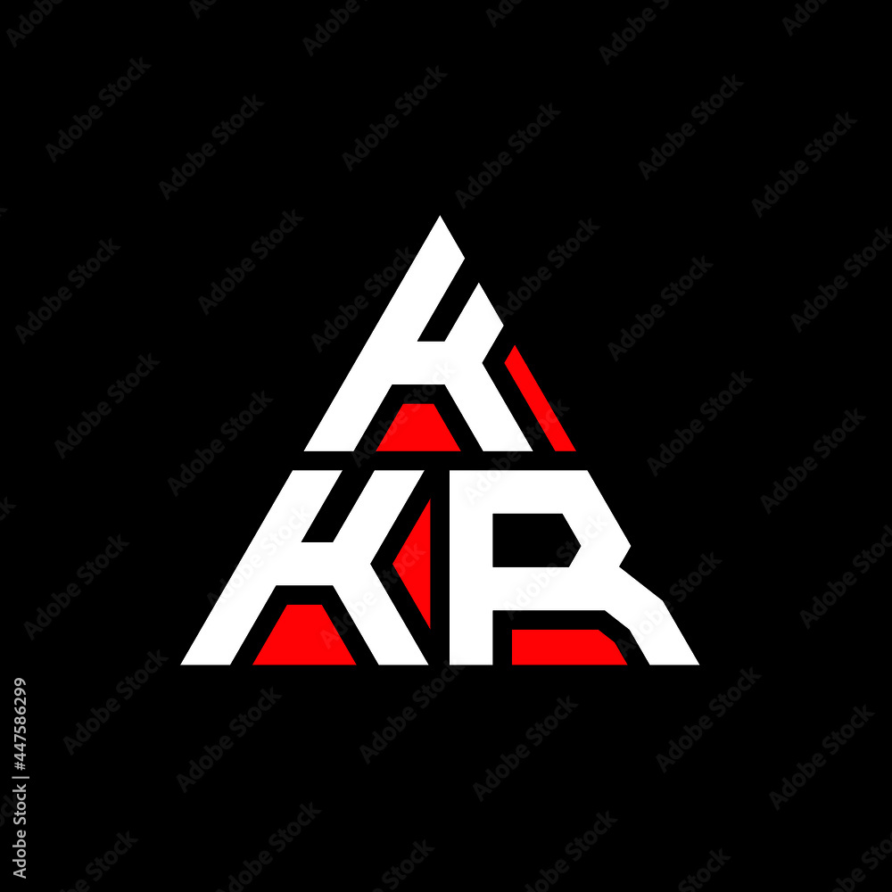 KKR triangle letter logo design with triangle shape. KKR triangle logo ...