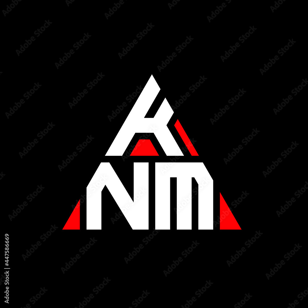 KNM triangle letter logo design with triangle shape. KNM triangle logo ...