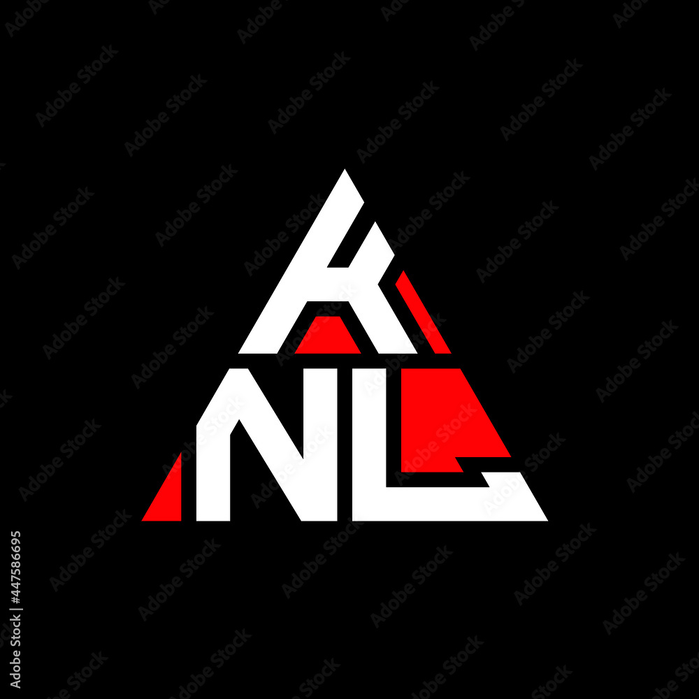 Vecteur Stock KNL triangle letter logo design with triangle shape. KNL ...