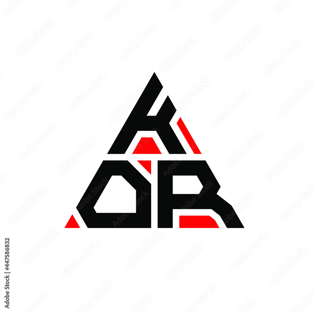 KOR triangle letter logo design with triangle shape. KOR triangle logo ...