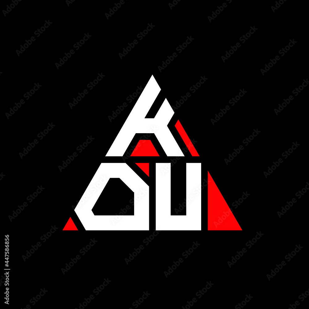 KOU triangle letter logo design with triangle shape. KOU triangle logo ...